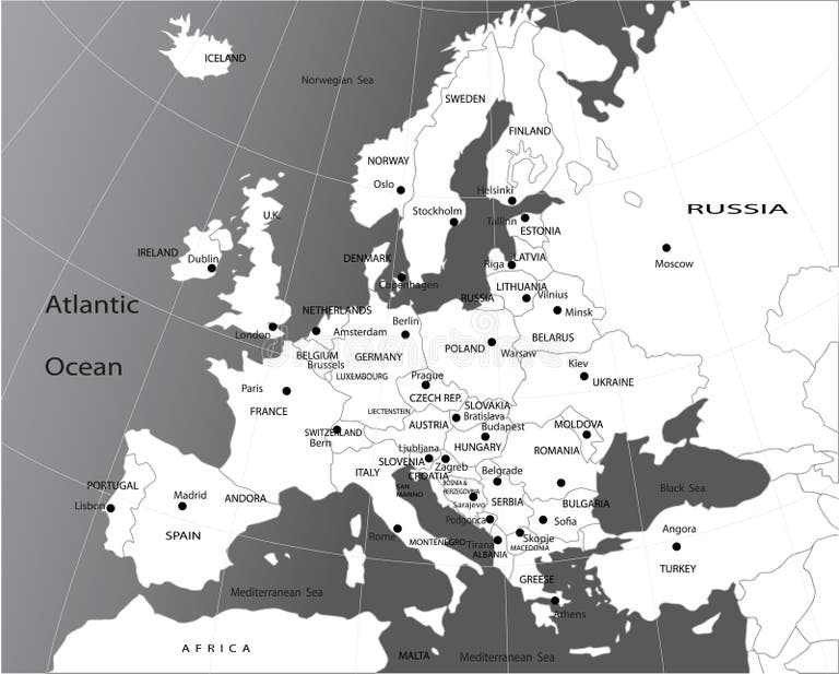 Black Europe Map Stock Illustrations – 50,432 Black Europe Map Stock ...