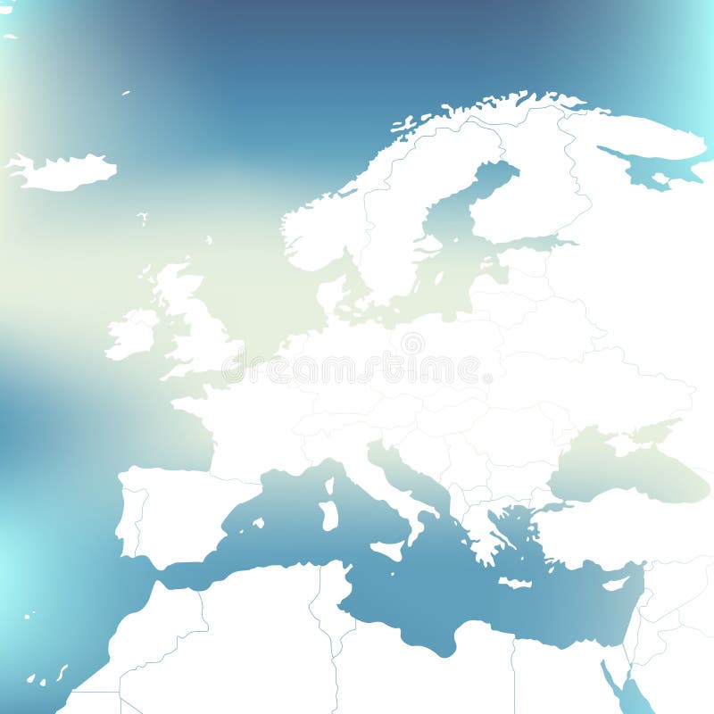 Political Map of Europe. Abstract Blurred Background. Vector ...