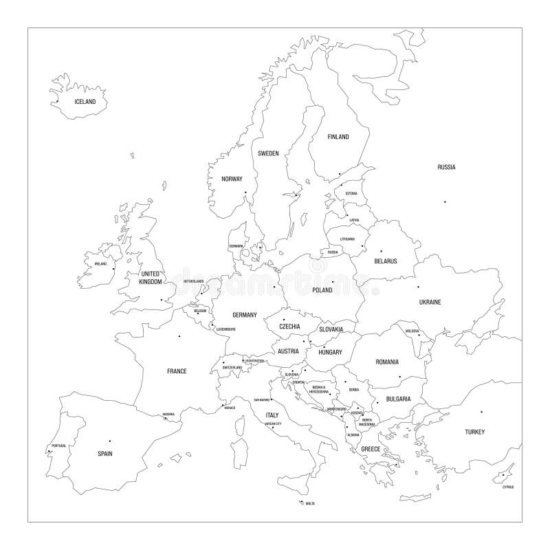 Political Map of Europe with Cities Stock Vector - Illustration of ... Political Map of Europe with Cities Stock Vector - Illustration of ...