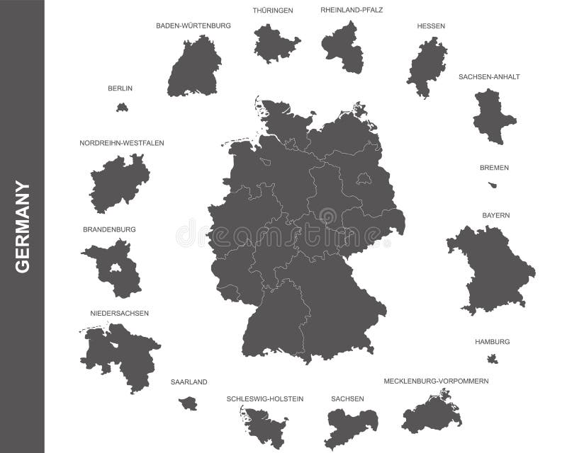 Political Map of Germany Isolated on Transparent Background Stock ...