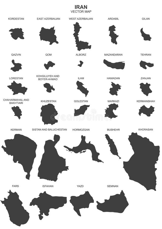 Political Map of Iran Isolated on Transparent Background Stock Vector ...