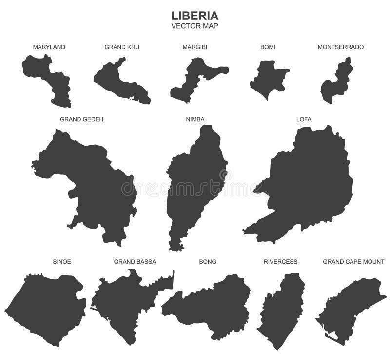 Political Map of Liberia Isolated on Transparent Background Stock ...