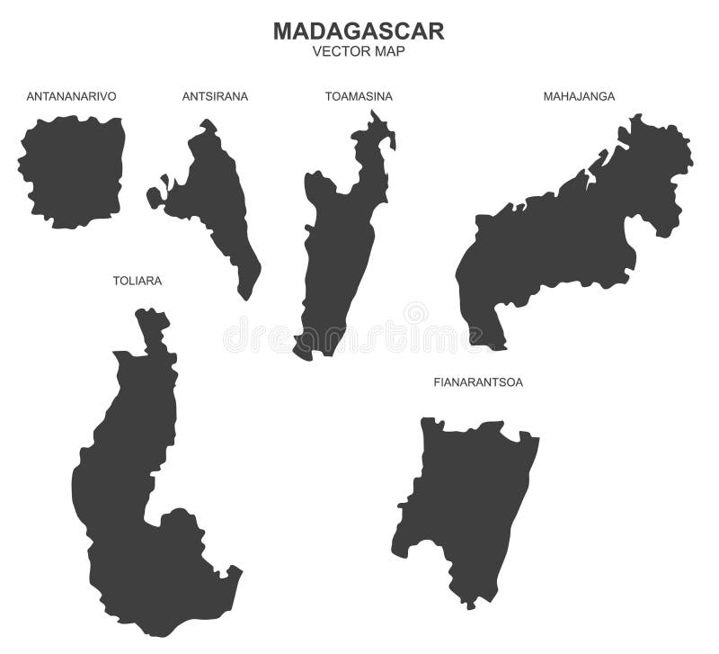 Political Map of Madagascar Isolated on White Background Stock Vector ...