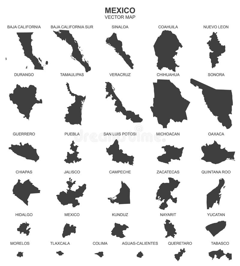 Political Map of Mexico Isolated on White Background Stock Vector ...