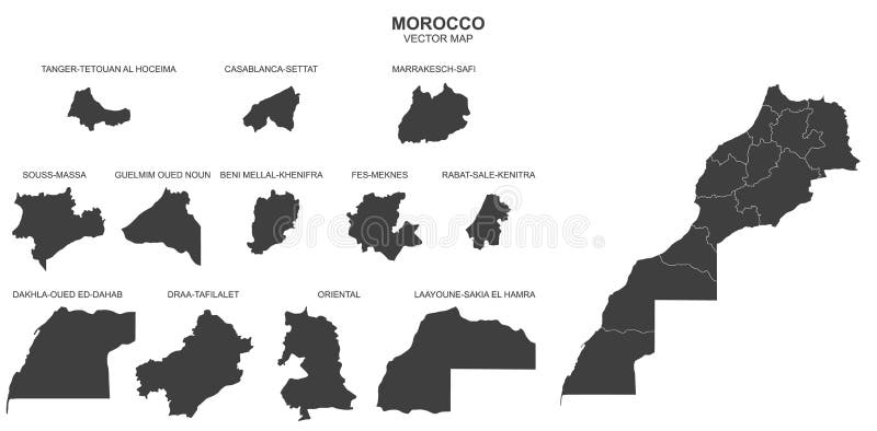 Political Map of Morocco Isolated on Transparent Background Stock ...