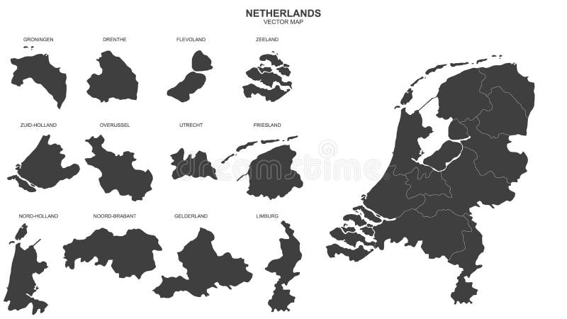 Political Map of Netherlands Isolated on Transparent Background Stock ...