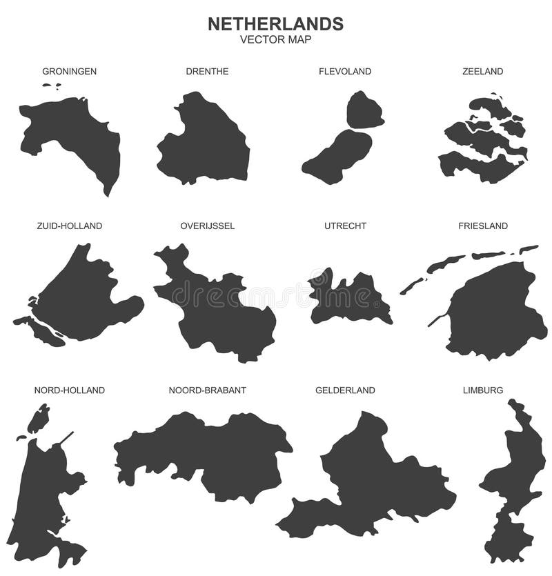 Political Map of Netherlands Isolated on Transparent Background Stock ...
