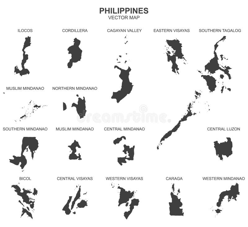 Political Map of Philippines Isolated on White Background Stock Vector ...