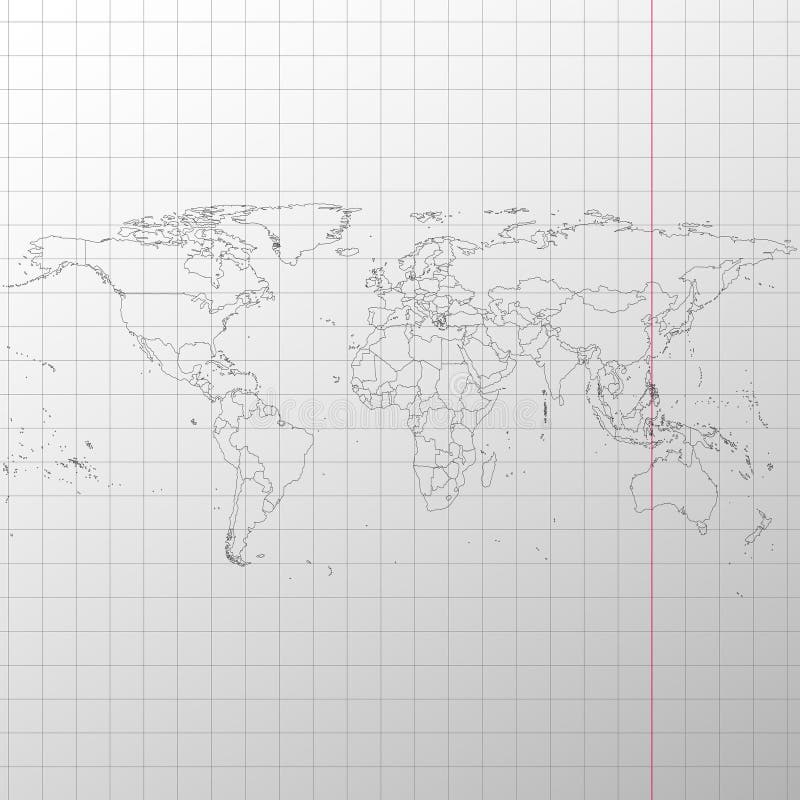Political Map of the World on Exercise Book Vector Stock Vector ...