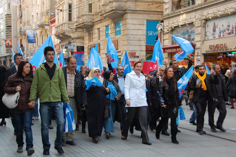Political Party Rally in Istanbul Editorial Image - Image of beyoglu ...
