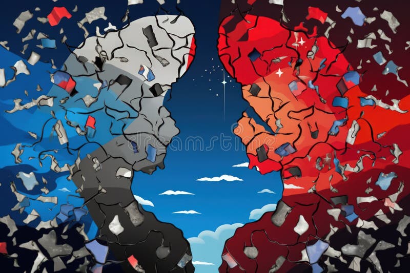 Political Polarization Illustration - Generative AI Stock Illustration ...