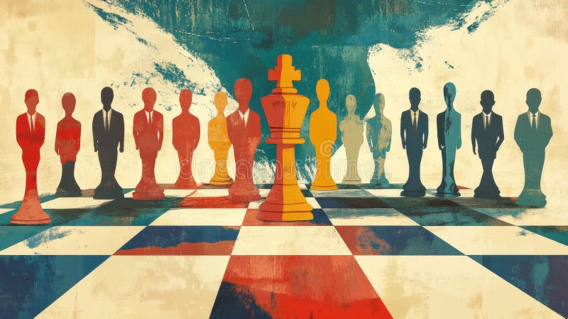 Political Power Struggle Visualized through a Chess Board Featuring ...