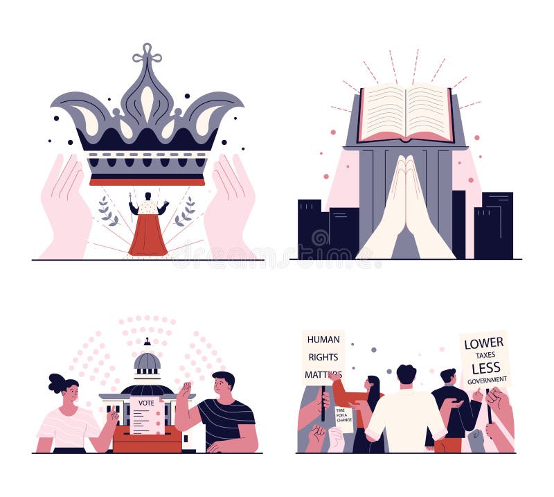 Political Regimes and Government System Set. Political Systems that ...