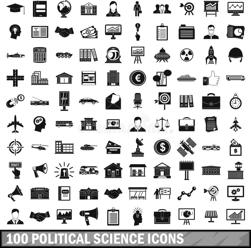 100 Political Science Icons Set, Simple Style Stock Vector ...