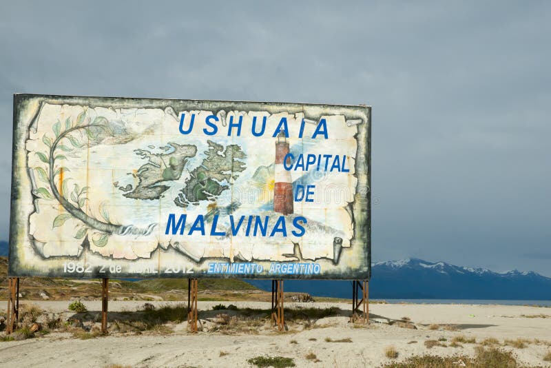 Sign of Ushuaia Fin El Mundo at Port Stock Image - Image of port ...