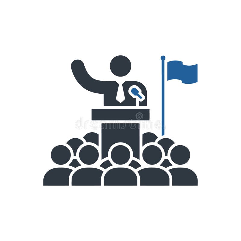 Political Speech Icon stock vector. Illustration of political - 349840113