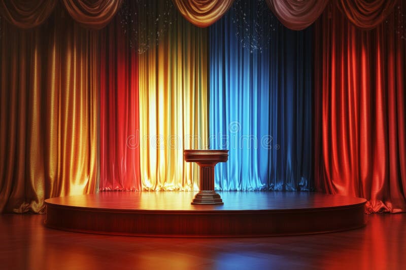 Political Stage with a Pulpit As the Central Feature for Speeches and ...
