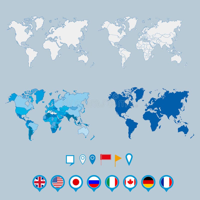 Political World Map and Geo Tag Pin Pointers Stock Vector ... Political World Map and Geo Tag Pin Pointers Stock Vector ...