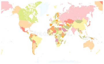 Colored World Map No Text Stock Illustrations – 33 Colored World Map No ...