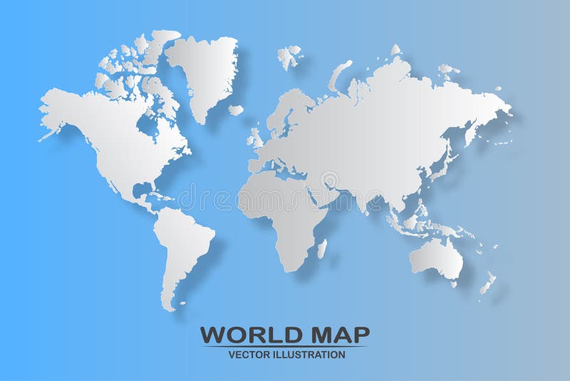 Political World Map with Shadow , Vector Illustration Stock Vector ...