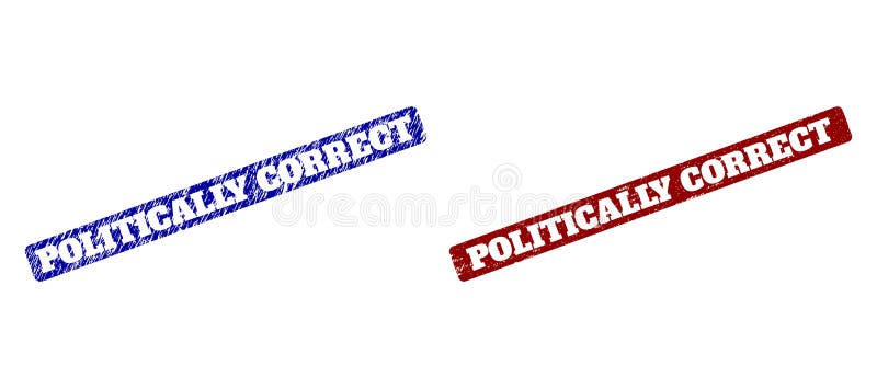 POLITICALLY CORRECT Red and Blue Rounded Rectangle Seals with Scratched ...