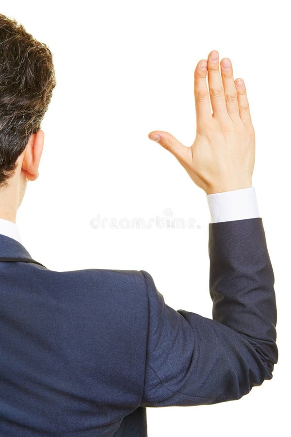 Politician Lifting Hand for an Oath Stock Photo - Image of finger ...