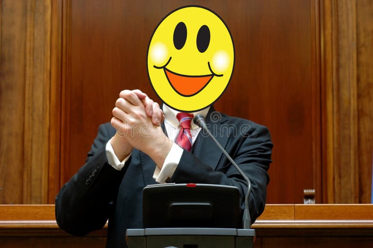 Politician with a Smiling Face Stock Image - Image of leader, platform ...