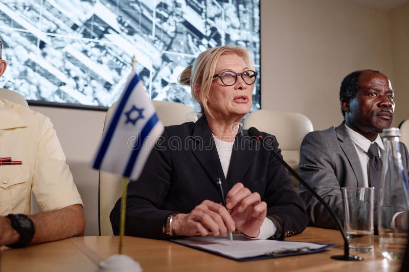 Politicians Discussing Conflict Resolution at Conference Stock Image ...