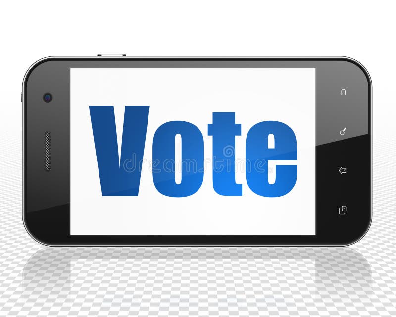 Politics Concept: Smartphone with Vote on Display Stock Illustration ...