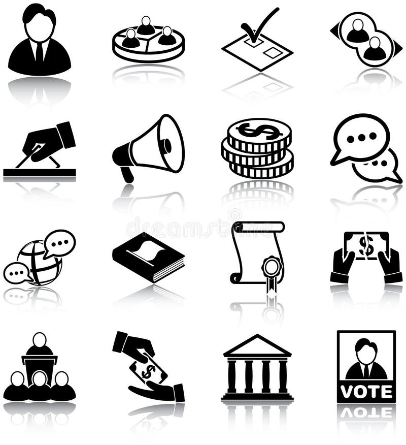 Politics icons stock vector. Illustration of ballot, campaign - 45199907