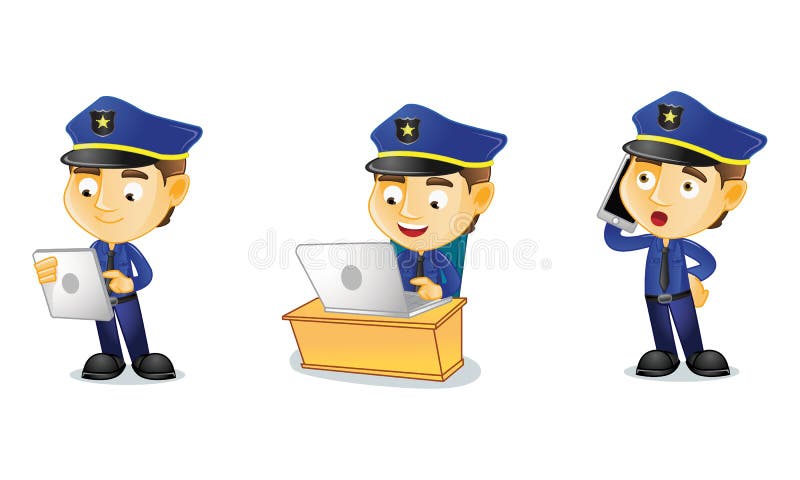 Politieagent 3 vector illustratie. Illustration of vector - 63087616