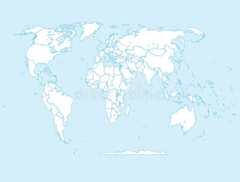 Politieke Kaart Van De Wereld Vector Illustratie - Illustration of ...