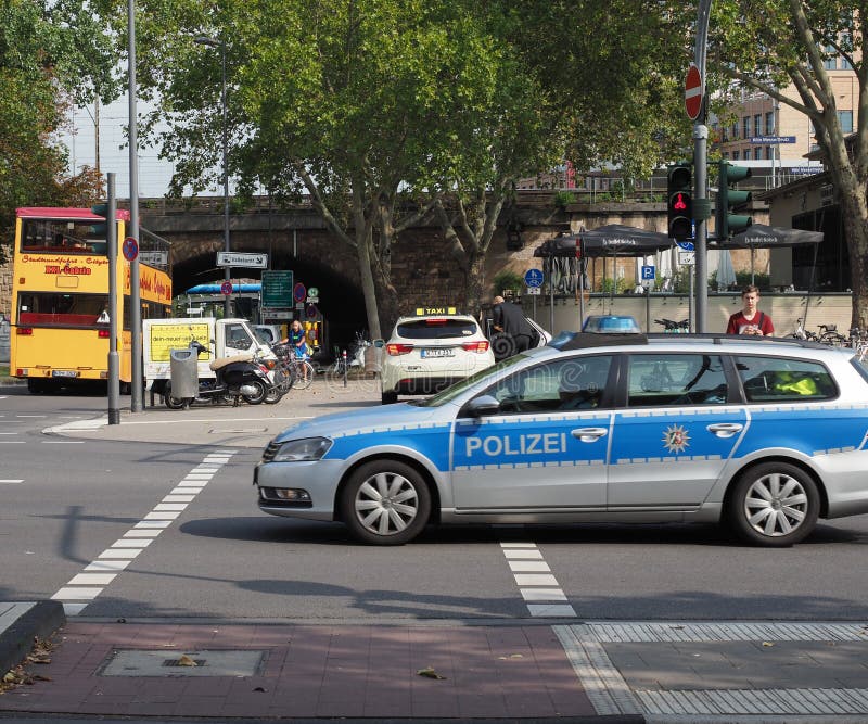 Polizei (Police) Car in Koeln Editorial Image - Image of automobile ...