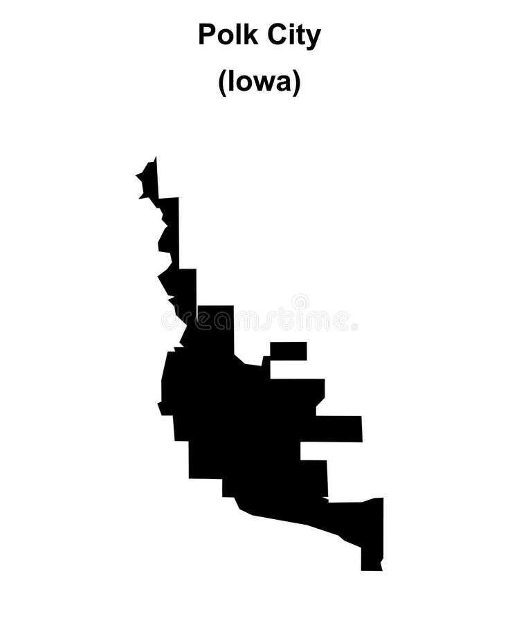 Polk City outline map stock vector. Illustration of empty - 387206849