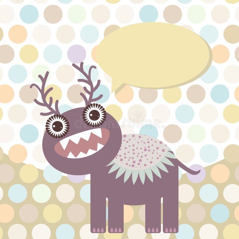Polka Dot Background, Pattern. Funny Cute Monster Stock Vector ...