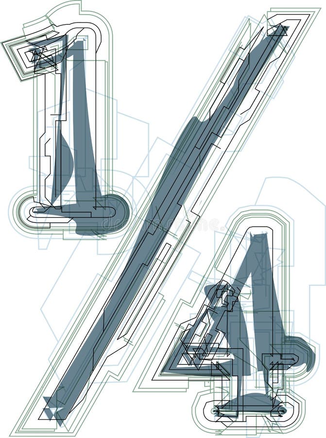 Abstract quarters sign stock vector. Illustration of calligraphy ...