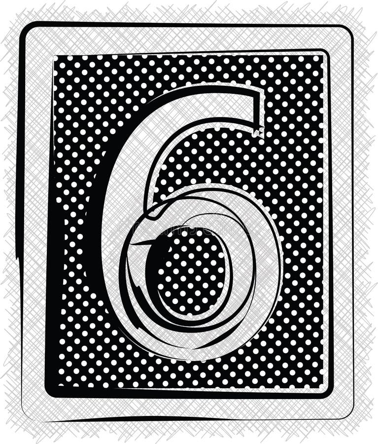Polka Dot Font NUMBER 6 stock vector. Illustration of background ...