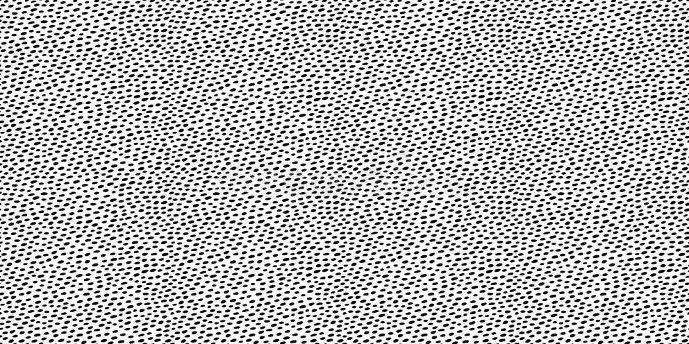 Polka Dot Horizontal Seamless Pattern in Black and White. Hand Drawn ...