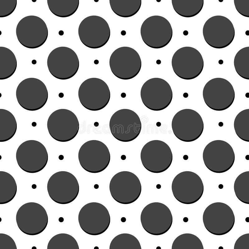 Polka Dot Pattern in Black and White, Vector Design Stock Illustration ...
