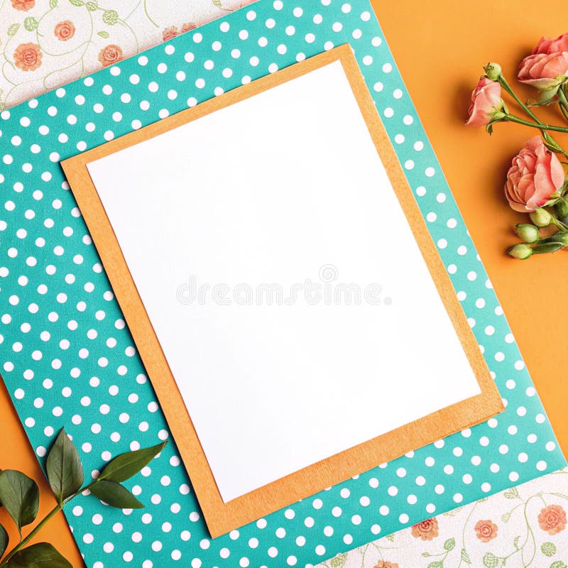 Polka Dot and Pattern Border with Paper Texture and Citrus Splash ...