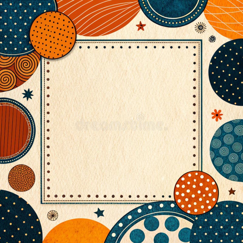 Polka Dot and Pattern Border with Paper Texture and Coastal Sunset ...