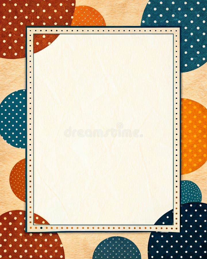 Polka Dot and Pattern Border with Paper Texture and Coastal Sunset ...