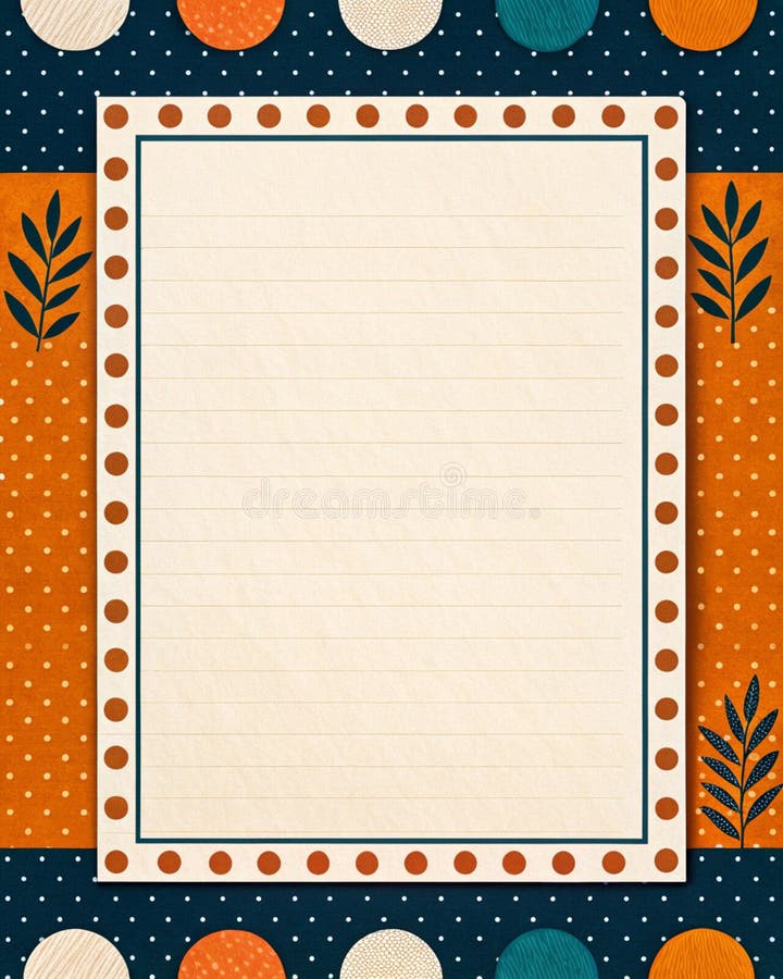 Polka Dot and Pattern Border with Paper Texture and Coastal Sunset ...