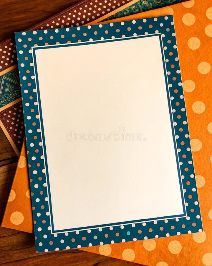 Polka Dot and Pattern Border with Paper Texture and Coastal Sunset ...