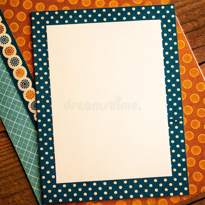 Polka Dot and Pattern Border with Paper Texture and Coastal Sunset ...