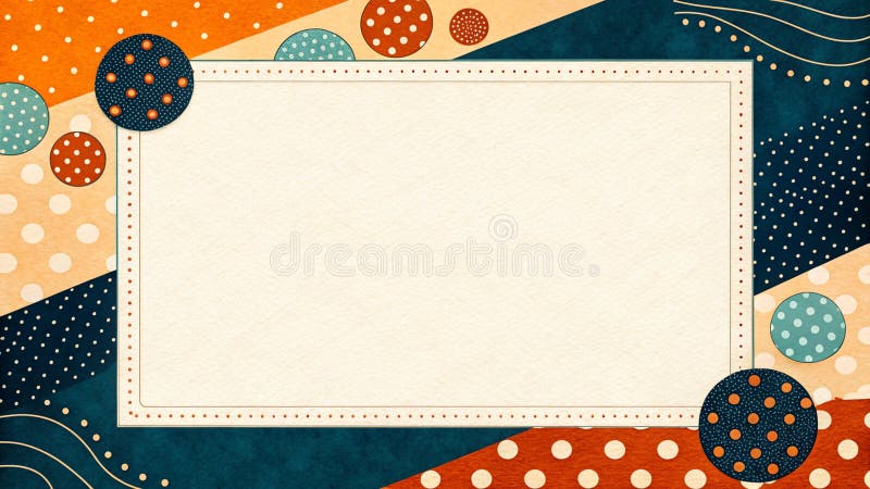Polka Dot and Pattern Border with Paper Texture and Coastal Sunset ...