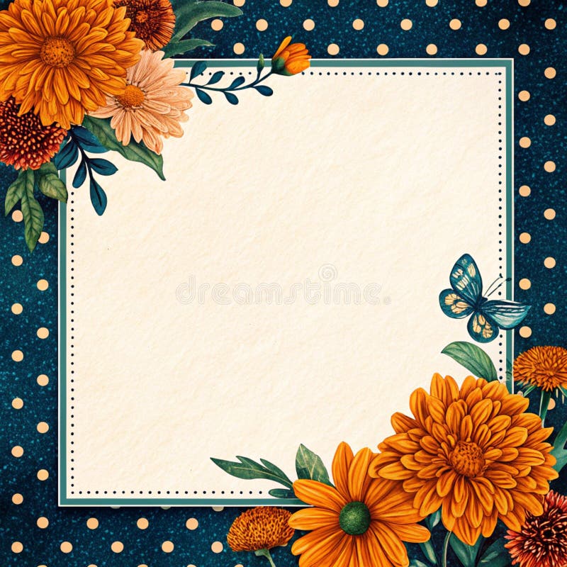 Polka Dot and Pattern Border with Paper Texture and Coastal Sunset ...