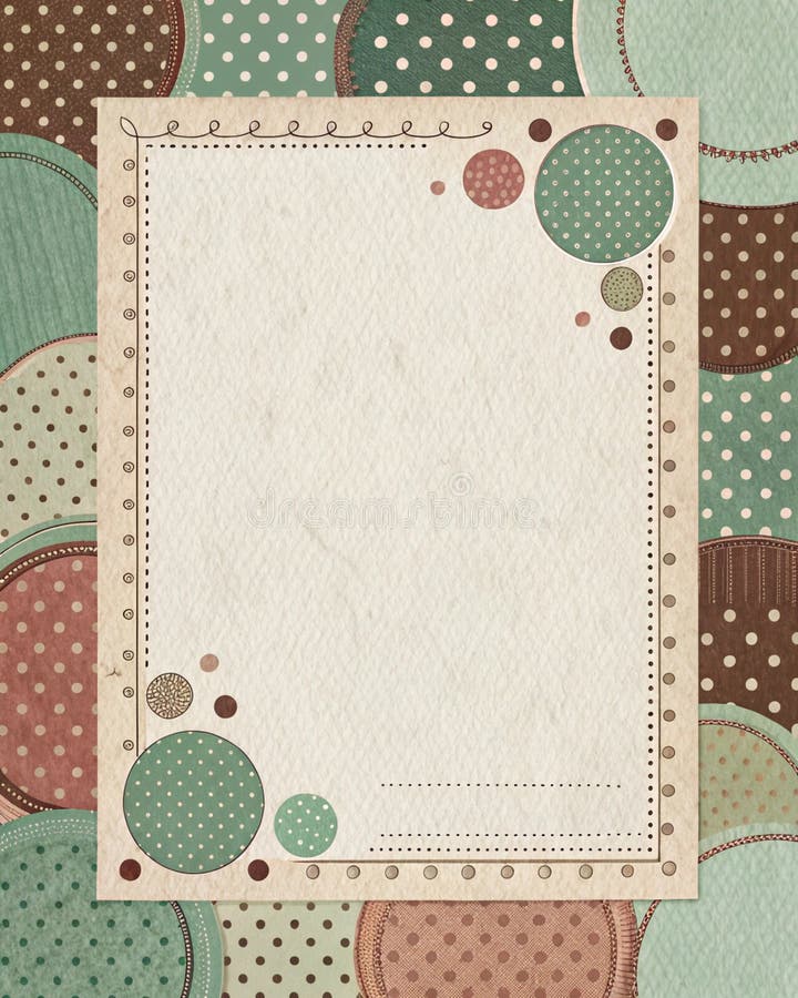 Polka Dot and Pattern Border with Paper Texture and Earthy Elegance ...