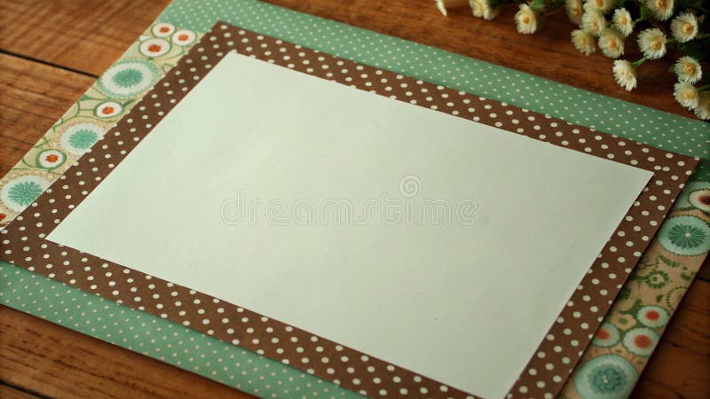 Polka Dot and Pattern Border with Paper Texture and Rustic Woods ...