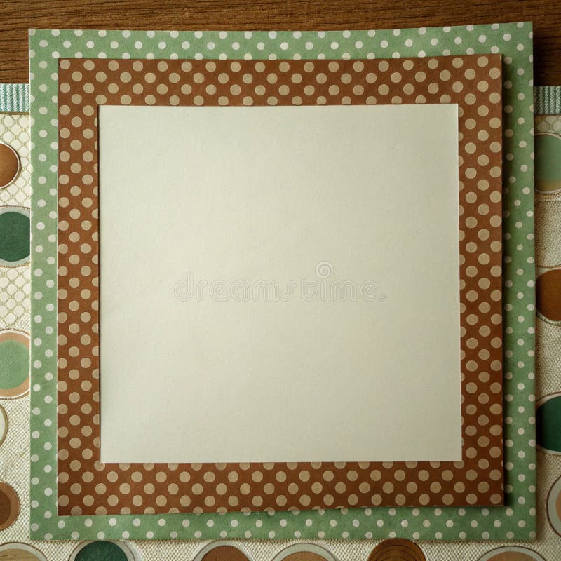 Polka Dot and Pattern Border with Paper Texture and Rustic Woods ...